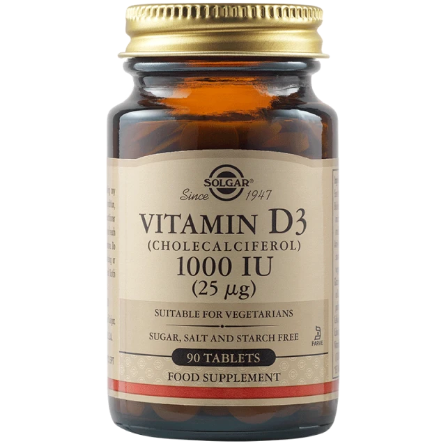 SOLGAR VIT D3 1000 IU TABS 90S | tealbox.gr